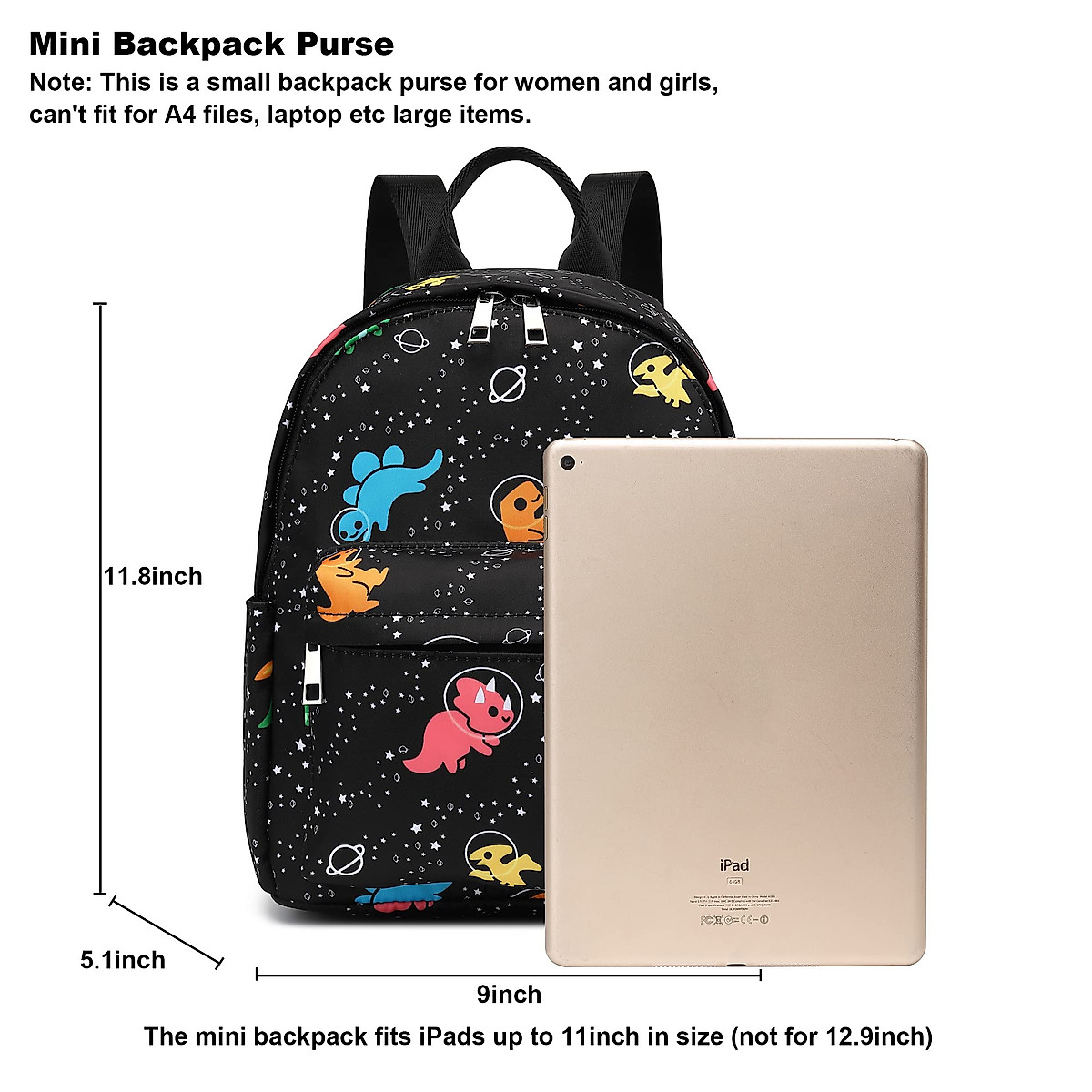Xunteny Dinosaur Mini Backpack Women Girls, Small Backpack Purse for Adults Teens Kids School Travel