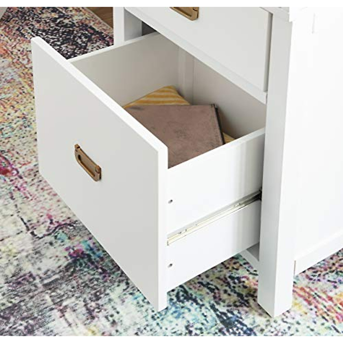 Linon White Modern Classic Side Storage Sadie Desk