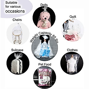 Dust Cover Big Plastic Drawstring Bags Multi-Purpose for Storage and Keeping Luggage, Suitcase Good for Household Organizing Reusable Set of 4