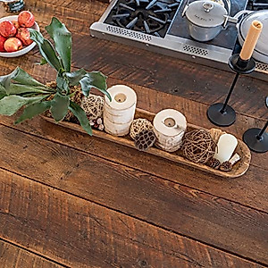 Decorative Wooden Dough Bowls Decor 30 Inch, Rustic Wood Long Dough Bowls, Large Carved Dough Bowl, Long Wooden Bowl, Bread Shaped Bowl, Wooden Large Dough Bowl Centerpieces, Long Bowls Decor