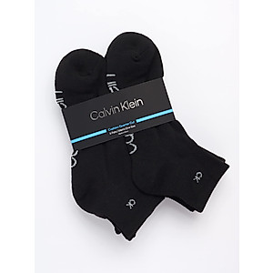 Calvin Klein Men's Socks - Cushioned Above Ankle Athletic Mini-Crew Socks (6 Pack), Size 7-12, Black
