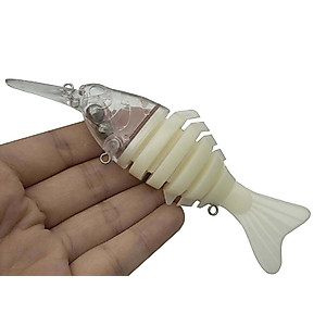 5PCS Unpainted Lure Blanks 14.98g 12cm 7 Jointed Fishing Lure with Free 5mm Eye Crankbait Simulation Blank Body Clear Hard Baits Trout Salmon Minnow Lure Popper Lures Topwater Freshwater JXS4