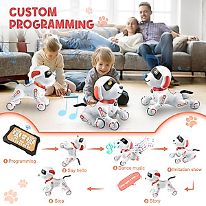 Dolanus Robot Dog for Kids 8-12, Remote Control Smart Robotic Pets That Acts Like a Real Dogs Touch Interactive Walking Talking Barking Toys for Girls Boys Toddler, Gifts for 4 5 6 7 8 12 Years Old