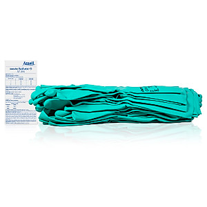 Alphatec Solvex 37-155 Nitrile Industrial Unflocked Chemical-Resistant Gloves for Food, Mechanics, Utilities - XL, Green (12 Pairs)