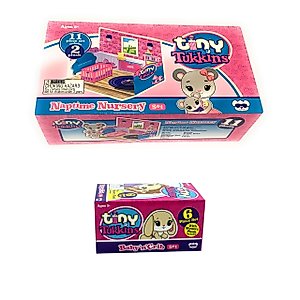 Tiny Tukkins Mouse Family Stuffed Animal Naptime Nursery Playset- Play Nursery Set for Girls & Toddlers Includes Big Sister and Baby Stuffed Animal Mouse- Made from Kid-Friendly Materials