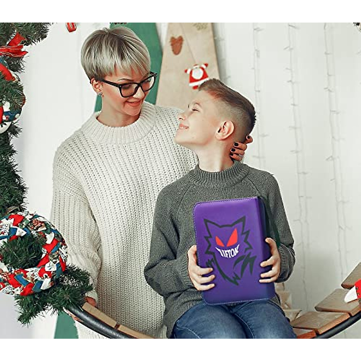 Card Binder for Cards, 9-Pocket Portable Card Collector Album Holder Book Fits 720 Cards with 40 Removable Sleeves, Trading Card Binder Display Storage Carrying Case for TCG - Purple