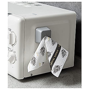 Punch-Free Towel Rack Magnetic Storage Plug Kitchen Towel Storage Rack Bathroom Towel Plug Rack (Storage Rack Grey-B)