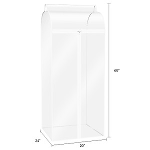 Zilink Dress Bags for Hanging Clothes 60 inch (2 Pack) Clear Garment Rack Cover Hanging Garment Bags for Storage for Coats Long Dress Gown Storage