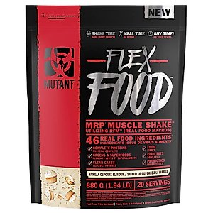 Mutant Flex Food| MRP Complete Nutrition |Real Whole Food Ingredients | Vanilla Cupcake | 31 oz/1.94 lb | 20 Serving