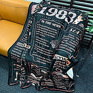 Henghere 40th Birthday Gifts for Women, 40th Birthday Gift for Friend, Mom, Sister, Wife, Aunt, Coworker, Happy 40 Year Old Birthday Decorations Women | Blanket for Bed Sofa 60x50 Inches, Rose Gold