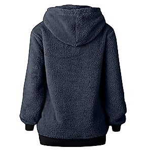 TozuoyouZ Clearance Women Hoodie Sweatshirt Long Sleeve Warm Winter Coat Jacket Pullover Outwear with Pockets (Dark Gray,4XL)
