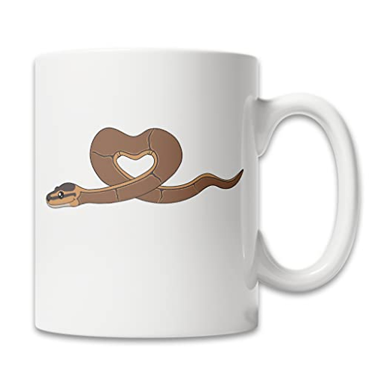 Cute Pinstripe Ball Python Heart Coffee Mug (11oz)