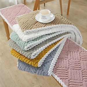 ZYANLING Indoor/Outdoor Bench Cushion Fluffy Plush Cushion for Bench Chair Patio Swing,Non-Slip Indoor Outdoor Long Seat Furniture Cushion Soft Velvet Bench Cushion