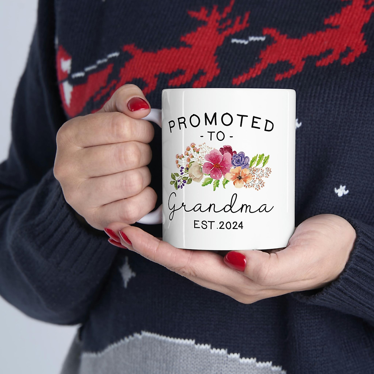 Dokazu Promoted to Grandma 2024 Mug First Time 2024 Grandma New Grandma Gifts Coffee Mug for Grandma Announcement Gift for New Grandma White 11oz