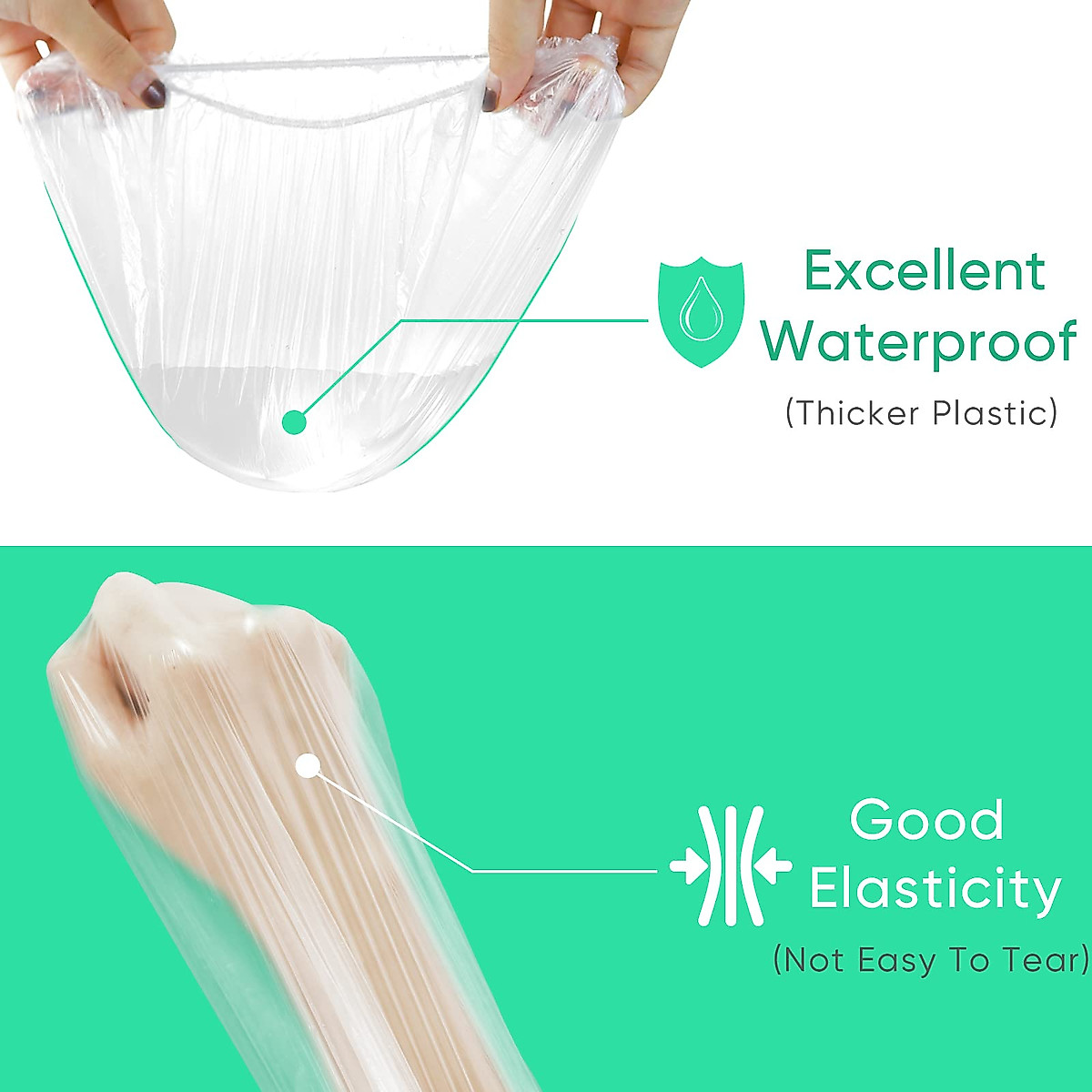 Avando Disposable Shower Caps 200pcs Hair Processing Clear Plastic Caps For Spa Home Use Hotel and Hair Salon Plastic Clear Elastic Bath Cap