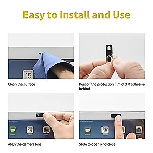 SenseAGE 3 Pack Webcam Cover Slide, 0.03 Inch Ultra-Thin Web Camera Cover for MacBook Pro, iMac, Laptop, PC, iPad, Tablet and More, Protect Your Own Privacy and Secure, Black