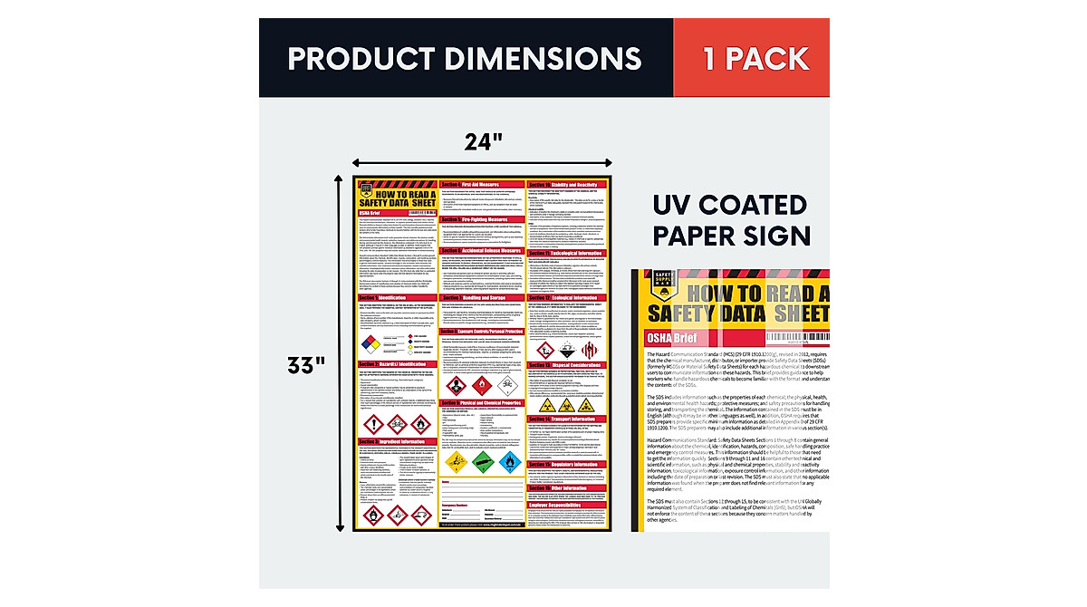 How to Read Safety Data Sheets Poster - Educate & Comply