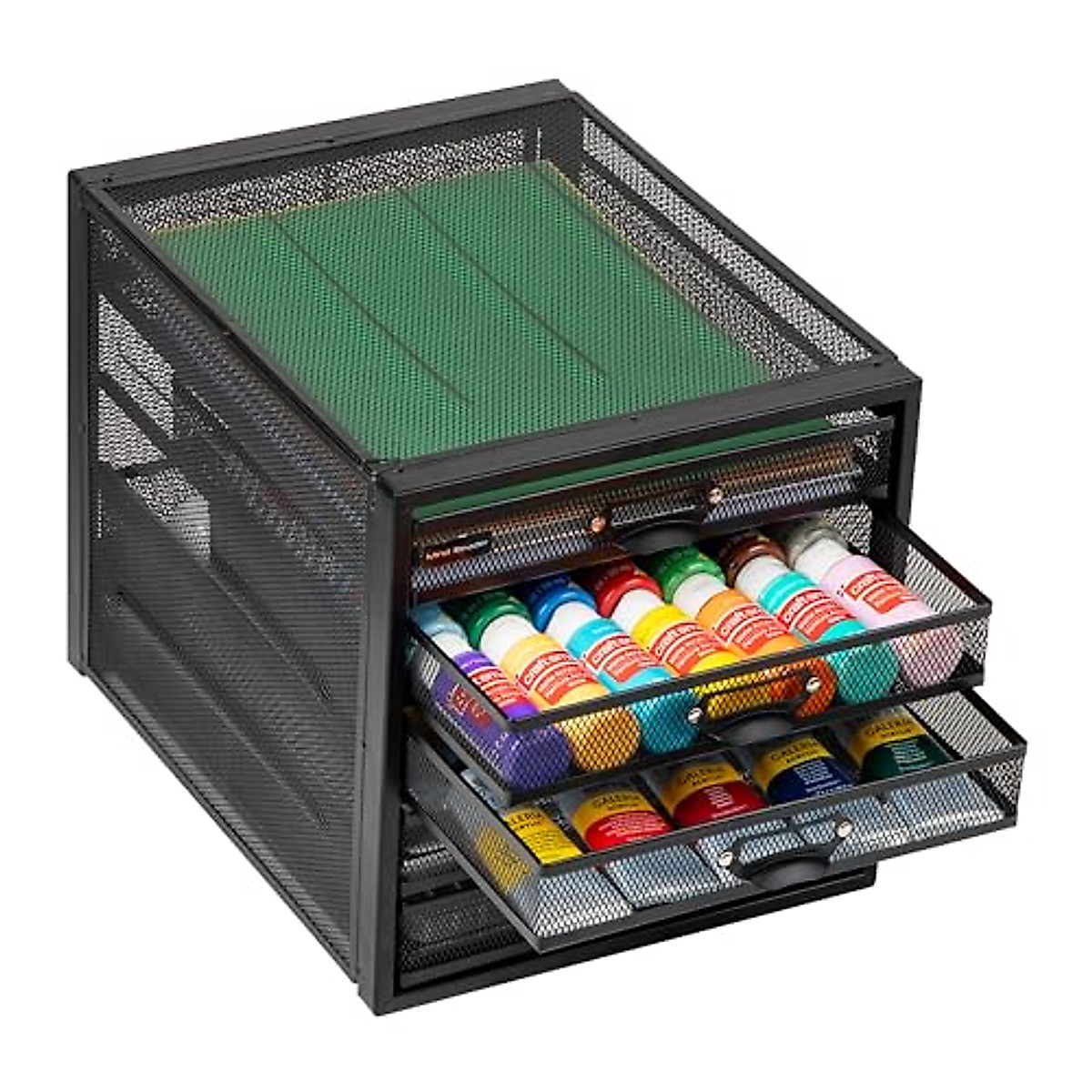 Mind Reader File Storage Drawers, Desk Organizer, Multi-Purpose, Crafts, Office, Metal Mesh, 11"L x 14"W x 11"H, Black, 5 Drawer