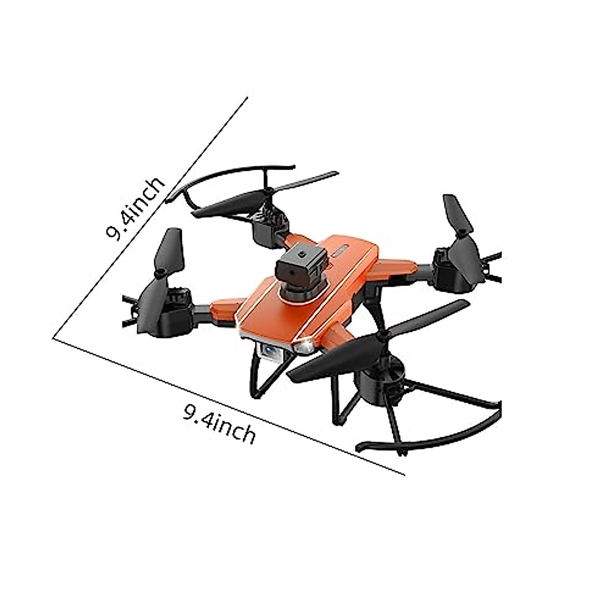 Folding Dual 4k Hd Aerial Drone, Fpv Camera Remote Control Toy For Boys Girls, Obstacle Avoidance Optical Flow Positioning Remote Control Quadcopter, Headless Mode, One Button Start Speed Control (Orange)