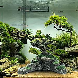 Hamiledyi Turtle Basking Platform Tortoise Climbing Ramp Shale Step Ledge Reptiles Dock Resting Terrace Aquarium Rock Ornament Decoration for Turtles Frogs Newts Salamanders