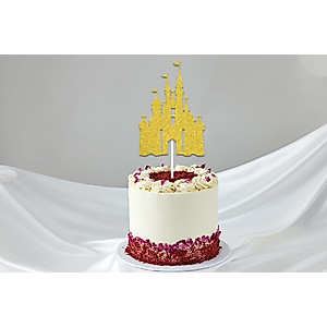 Castle Cake Topper Princess Cake Topper Castle Theme Birthday Party Decoration Princess Party Supplies Princess Happy Birthday Cake Decoration for Girls Princess Baby Shower Supplies