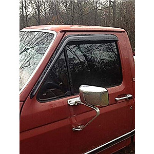 Lightronic WV92068 Outside-Mount Side Window Visor Deflector Rain Guard, Dark Smoke, 2-Pieces Set, Fit 1980-1996 Ford Bronco, 1980-1996 F-150/F-250/F-350, 1997 F-250 HD, Regular Cab/SuperCab/SuperCrew