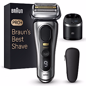 Braun Series 9 PRO+ Electric Razor for Men, 5 Pro Shave Elements & Precision Long Hair Trimmer, 6in1 SmartCare Center, Wet & Dry Electric Razor for Smooth Skin with 60min Battery Runtime, 9567cc