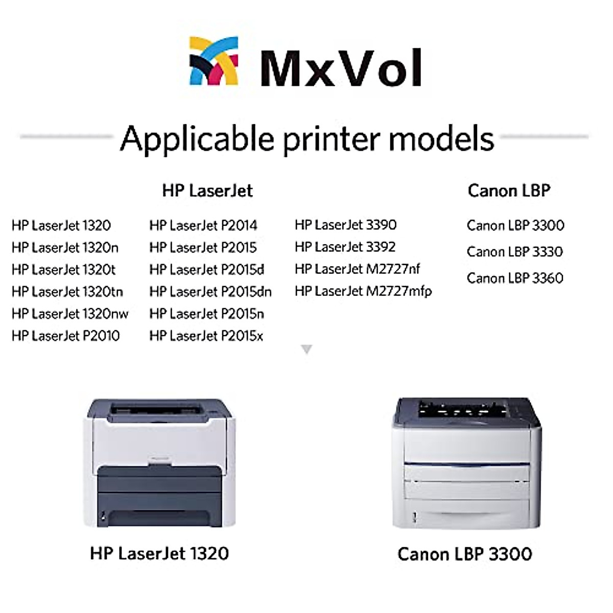 Mvtoner Compatible Toner Cartridge Replacement for HP 53X Q7553X 49X Q5949X Use for HP LaserJet M2727 P2014 P2015 1320 P2010 Printer (2-Pack, Black)