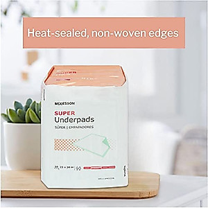 McKesson Super Underpads, Incontinence, Moderate Absorbency, 23 in x 36 in, 150 Count