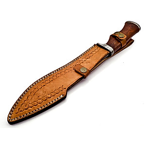 Nooraki - 15" Handmade Damascus Steel Bowie Knife - Fixed Blade Hunting Knife with Strong Rosewood Comfortable Handle For Outdoor, Hunting, Camping, Survival, Bushcraft - Gift for Men and Women