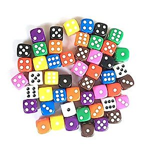 ZYM305 10PCS/Lot Dice Set 10 Colors Solid Acrylic 6 Sided Dice for Club/Party/Family Games Games Dice (Color : Brown)