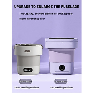 Portable washing machine,Mini Washer,15L upgraded large capacity foldable Washer.Deep cleaning of underwear, baby clothes and other small clothes.Suitable for apartments, dormitories, hotels.(Purple)