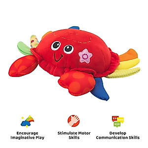 KiddoLab Musical Plush Crab Toy for 3+ Month Old Babies with Nursery Rhymes, Sounds and Sensor Button for Tummy Time and Early Development