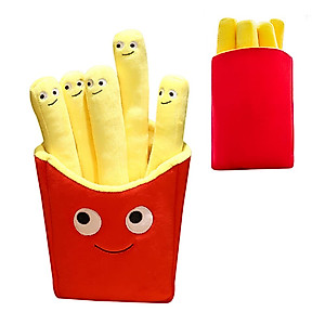 OPHRBU 12inch Hamburger Plush Pillow Funny Hamburger Bread Stuffed Pillow Soft Food Plushie Throw Pillow Stuffed Animal Toy for Kids Adults Gift Home Decor. (French Fries)