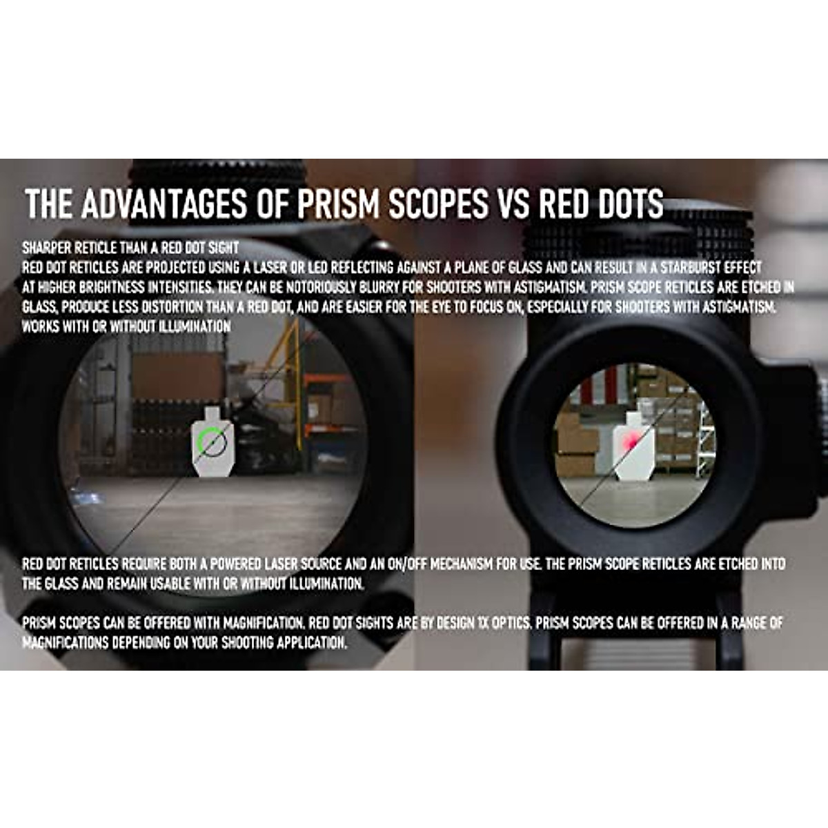 Monstrum P330-B Marksman 3X Prism Scope | Circle Dot Reticle