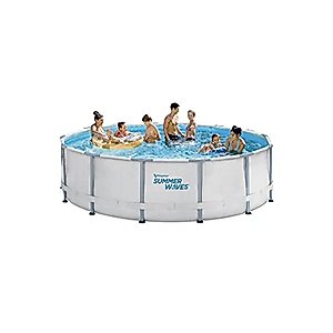 SUMMER WAVES 14ft Elite Frame Pool with Filter Pump, Cover, and Ladder