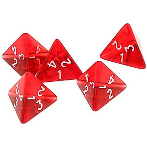 25 Pieces D4 Dice Cone Clear Transparent 4-Sided Dice Set Fit for Party Board Game Toys Dice