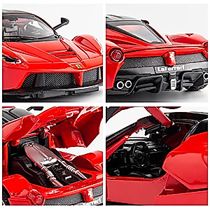 BDTCTK Compatible for 1:32 Ferrari Car Model Pull Back Car with Sound and Light for Kids Boy Girl, Metal Body Door Opened Red