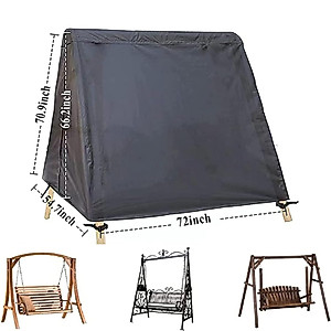 PLUSLEYSC Outdoor Swing Cover, A-Frame Swing Cover Waterproof, Outdoor Furniture Porch Swing Cover, Glider Hammock Cover(72''LX67''WX55''H) Beige