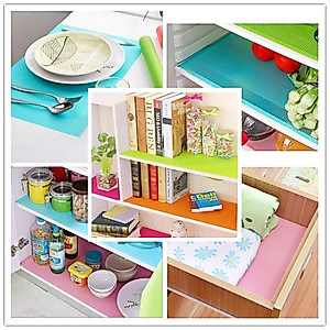 Islmlisa E-lishine Multifunctional Refrigerator Pads Moisture Absorption Pad Washable Can Be Cut Refrigerator Mats Drawer Table Placemats,Shelves Drawer Table Mats,Set of 4 (Pink)