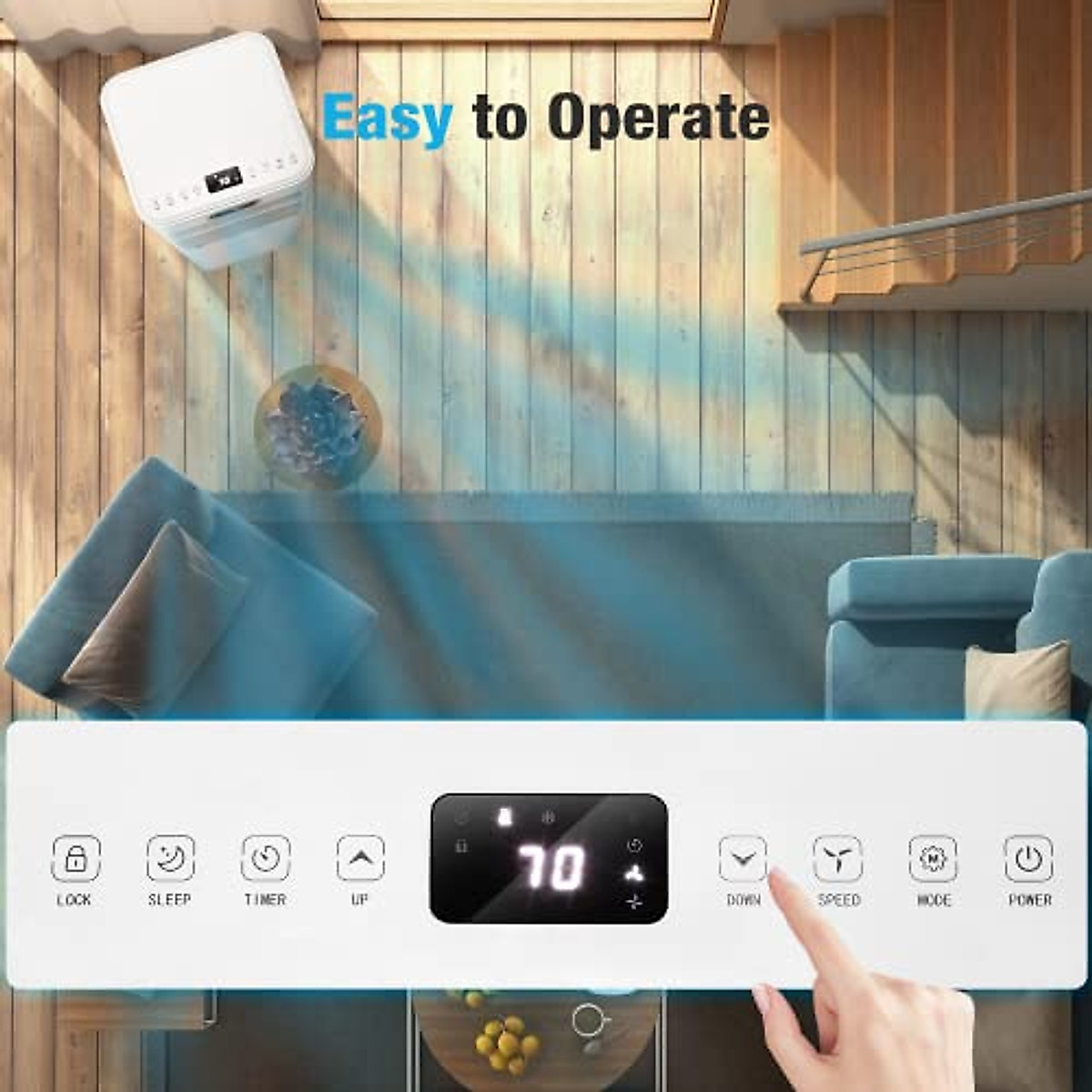 ZAFRO 10,000 BTU Portable Air Conditioners with Remote Control Cool to 450 Sq.Ft, 3-in-1 Portable AC Unit with Digital Display/24Hrs Timer/Installation Kits for Home/Office/Dorms, White