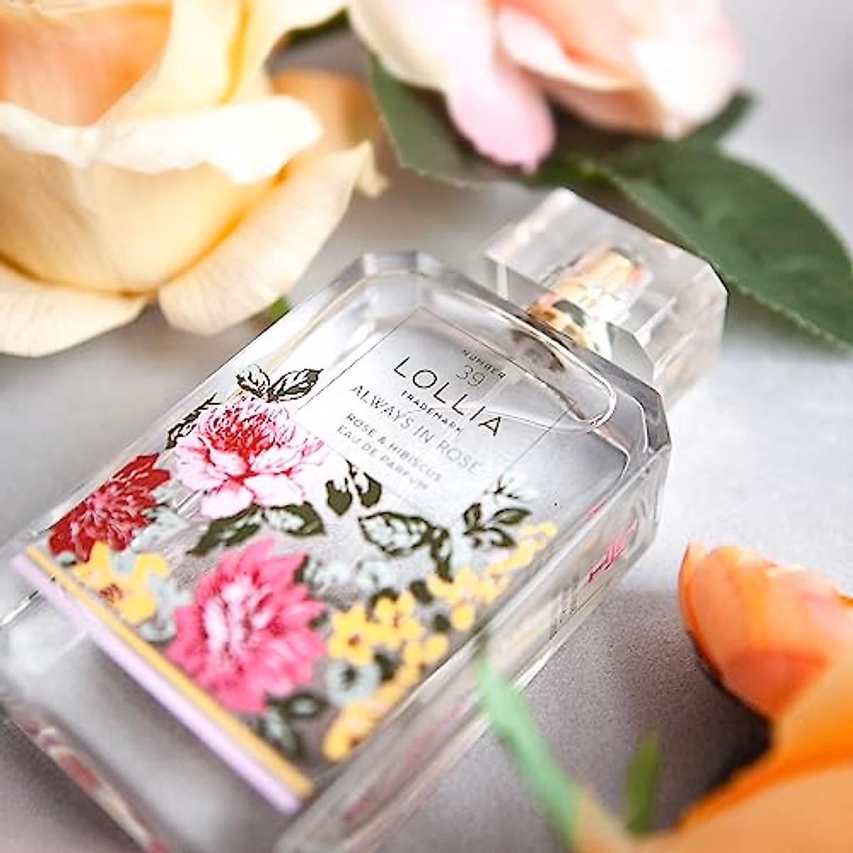 LOLLIA Always in Rose Eau de Parfum, 3.4 fl. oz. - Rose & Hibiscus – Beautifully Captivating Perfume, Women’s Perfume, Eau de Parfum Spray for Women, Women’s Fragrance