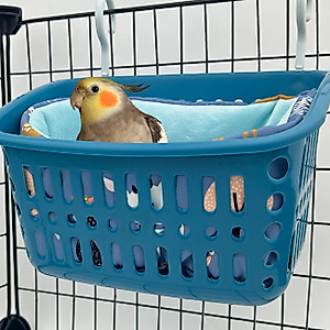 FlidRunest Large Warm Bird Nest House, Parrot Bird Bed Hanging Hammock Bed, Soft Bird Bed for Cage with blanket for Parrot Parakeet Cockatiel Conure Cockatoo African Grey
