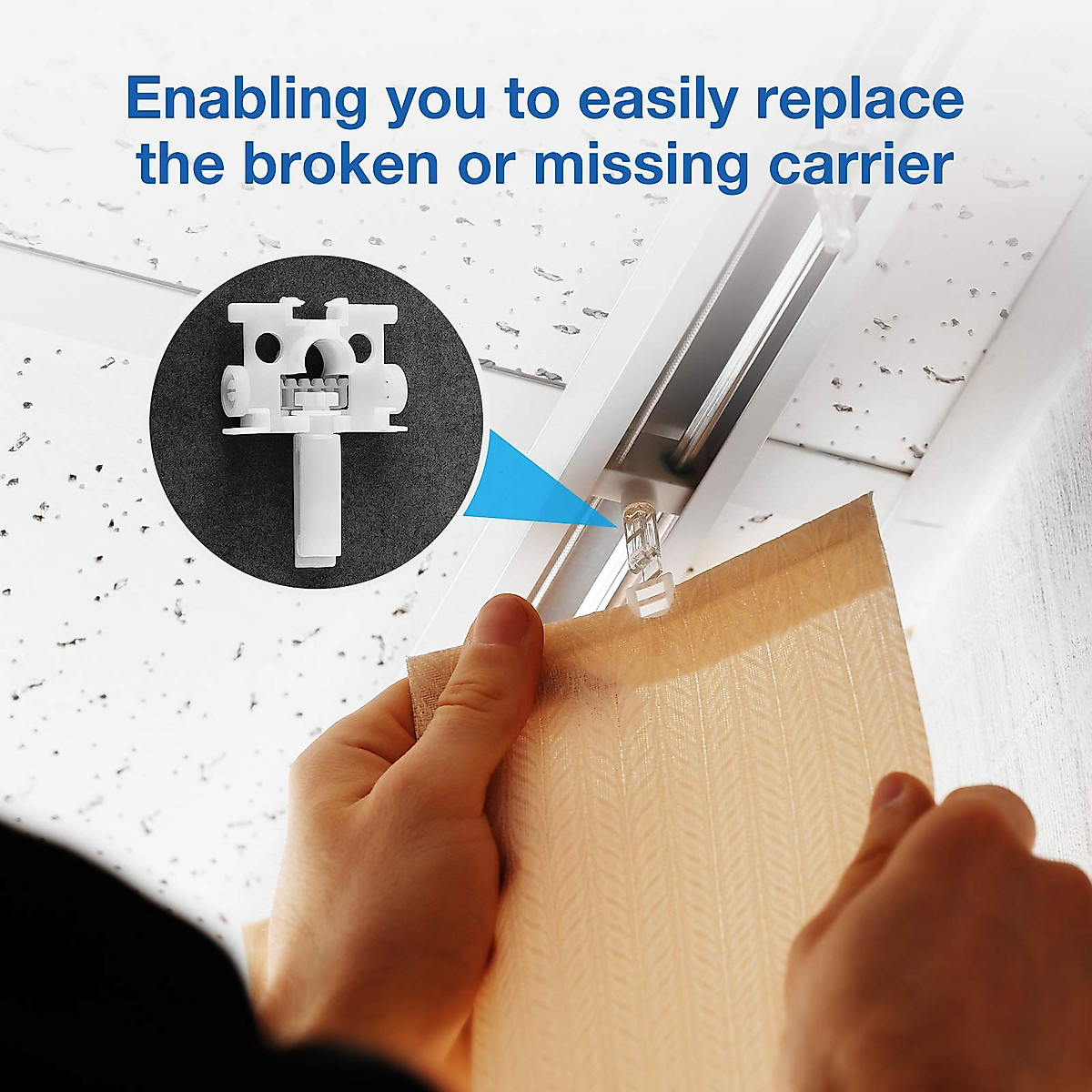 20 PCS Vertical Blind Repair Carrier with Stem Vertical Blinds Repair Kit White Blinds Replacement Parts