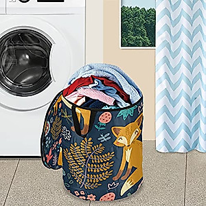 Fox Thanksgiving Pop Up Laundry Hamper With Lid Foldable Laundry Basket With Handles Collapsible Storage Basket Clothes Organizer for Travel Picnic Camp