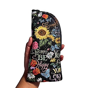 Floral Sunglasses case with zipper closure, Eye Glasses pouch, Gift for her, Quilted Glasses Case, Sunglasses Sleeve, Eyeglasses holder (Sunshine Floral)