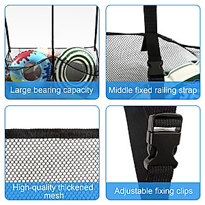 Pool Float Storage Bag,Adjustable Pool Toys Organizer Hanging Mesh Bag with 3 Side Pockets for Rafts,Balls,Floats,Inflatable Toys,Extra Large Pool Toy Storage Net Bag Pouch,Swimming Pool Accessories