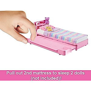 Barbie My First Barbie Doll House Furniture, Bedtime Playset with Trundle Bed, Plush Puppy & Accessories, Toys for Little Kids, 13.5-inch Scale