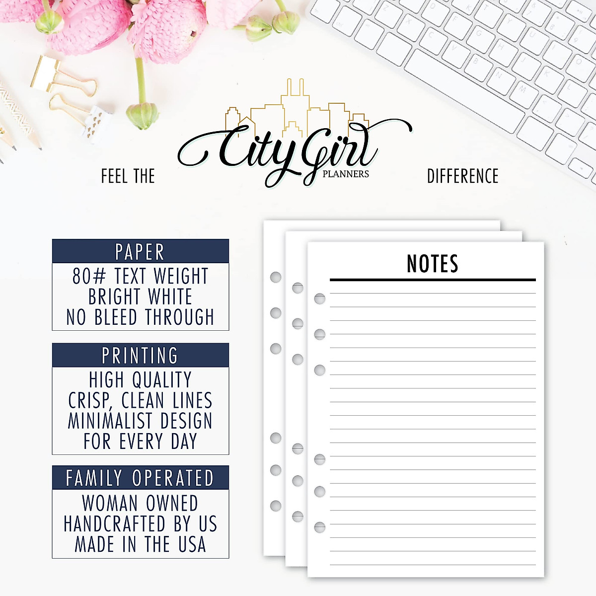 A5 Fitness Calendar Refill Insert, 5.83″ x 8.27″, Fits 6-Rings Binders - Filofax, LV GM, Moterm, Choice of Quantity