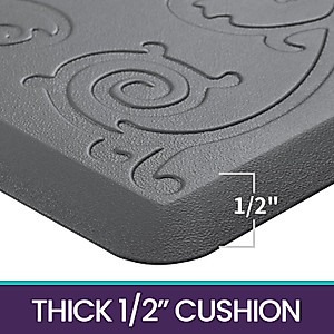 DEXI Kitchen Mat Cushioned Anti-Fatigue Kitchen Floor Mats, 30x20 Inch, Non-Slip Waterproof Kitchen Rug for House Office Standing Desk, Grey